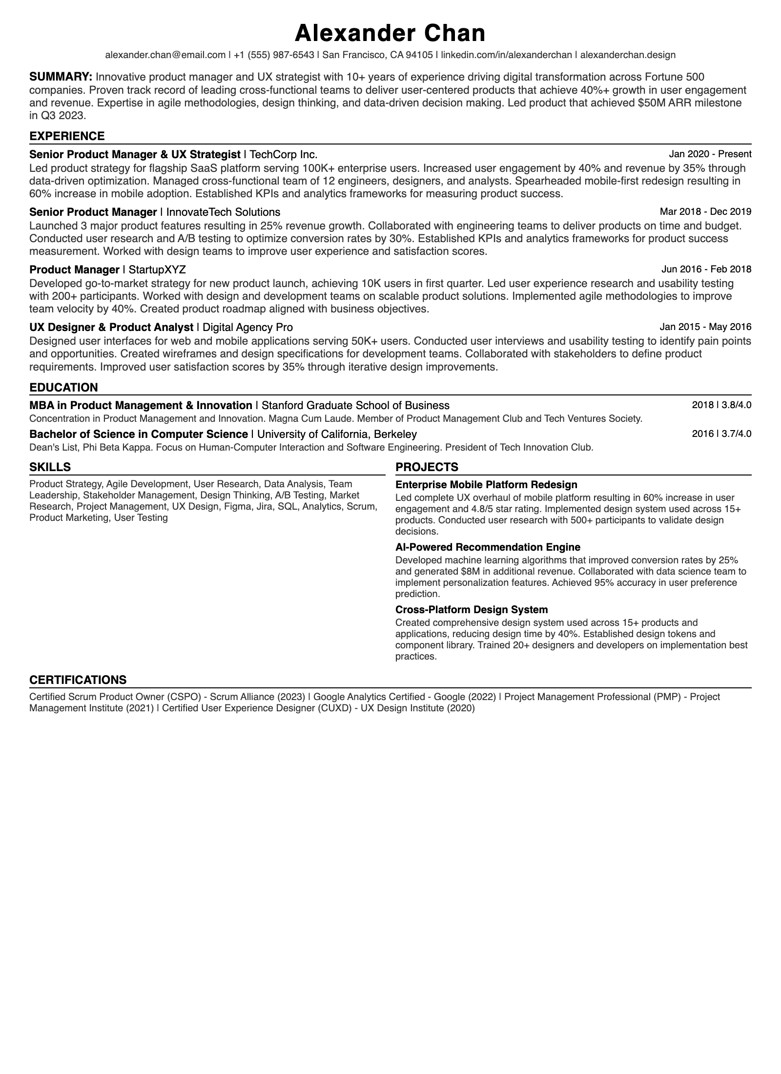 One-Pager: Compact Minimal Resume Template - free Download | ResumeGyani