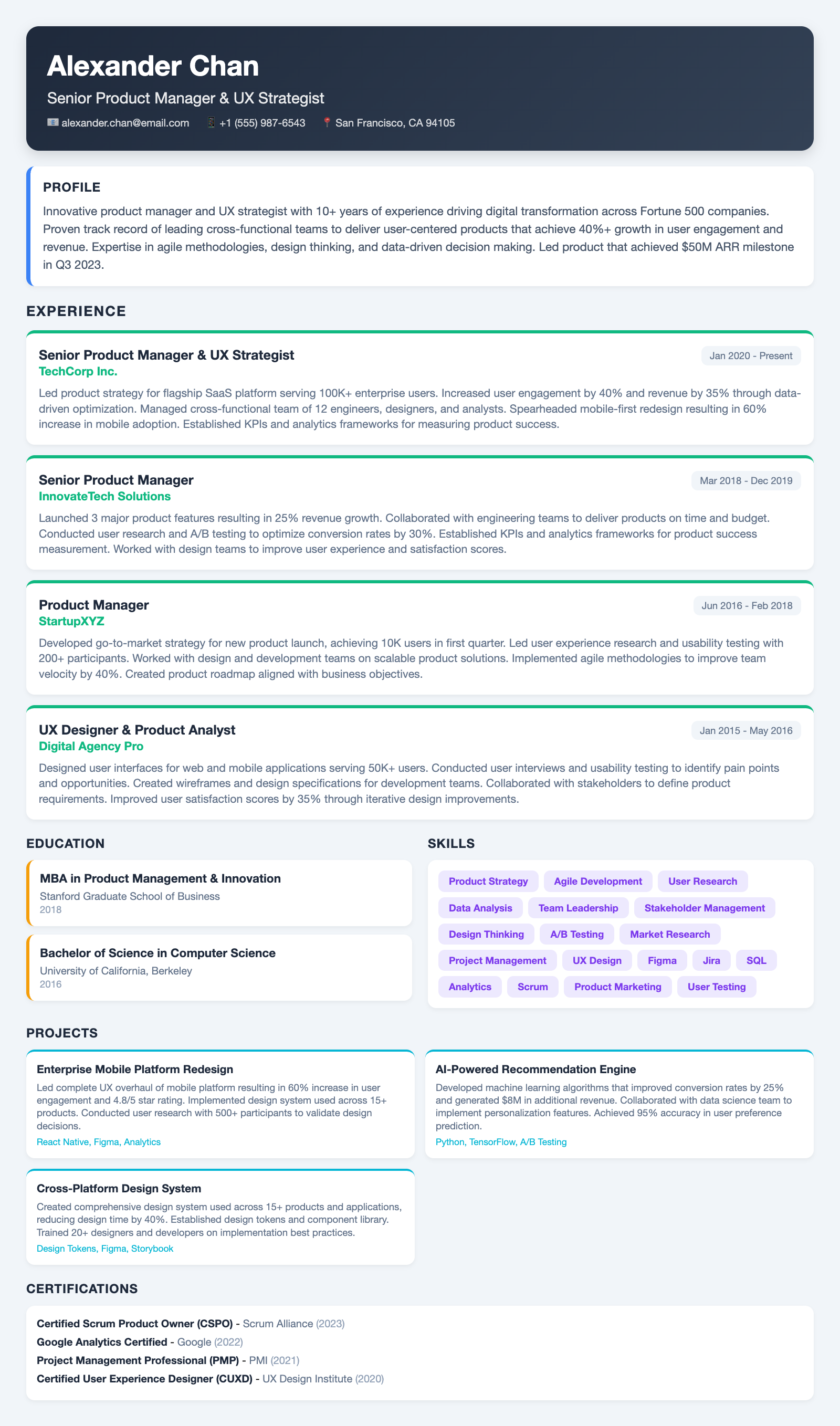 One-Pager: Modern Grid Resume Template - free Download | ResumeGyani