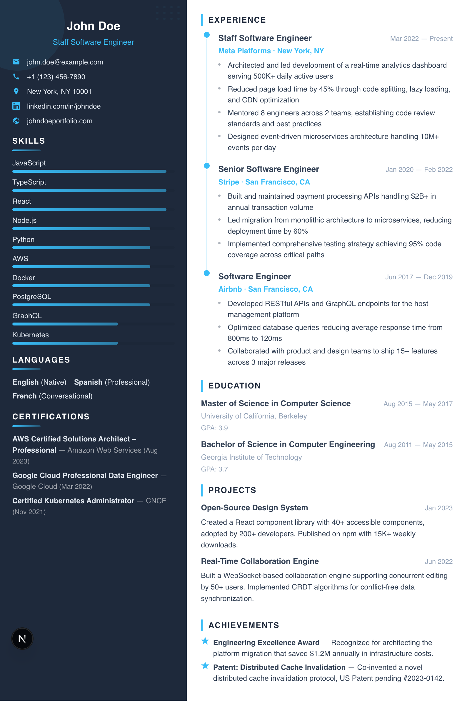 Split Resume Template - free Download | ResumeGyani