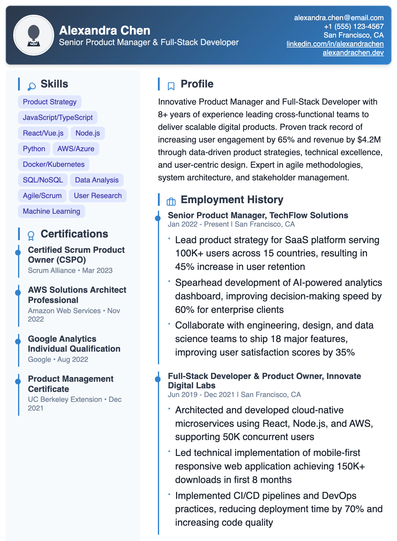 Timeline Professional Resume Template - free Download | ResumeGyani